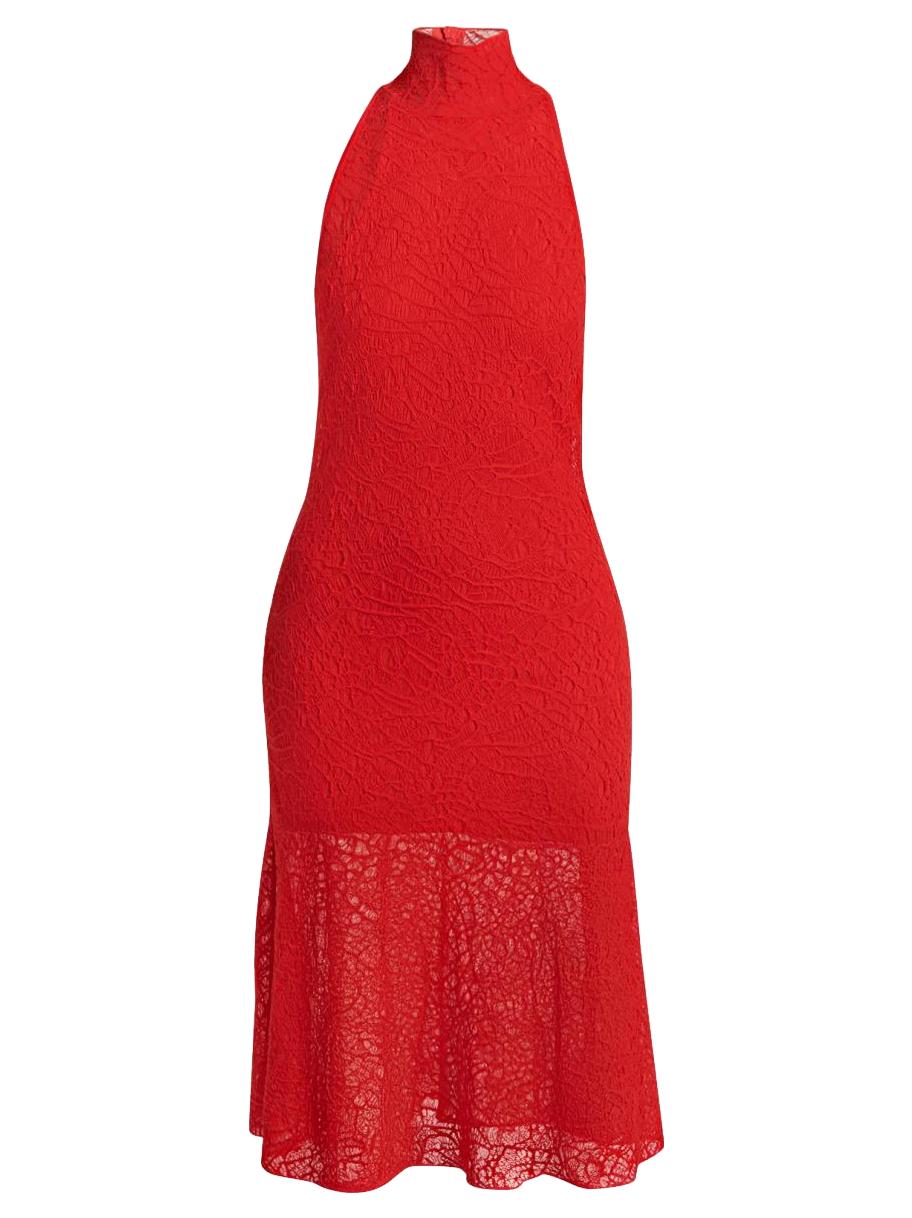 ALEXANDER MCQUEEN spider lace halter midi dress
